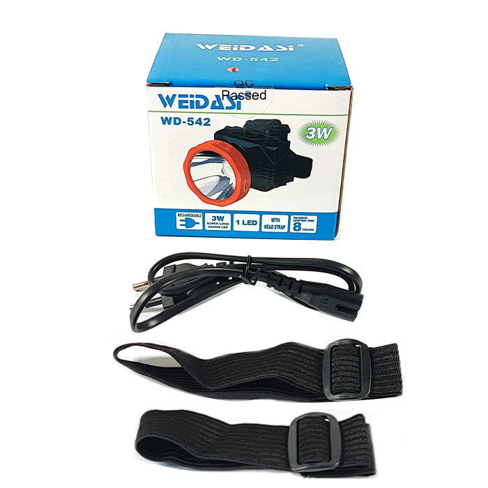هدلایت شارژی 3 وات WEIDASI مدل WD-542-هدیه روز مرد